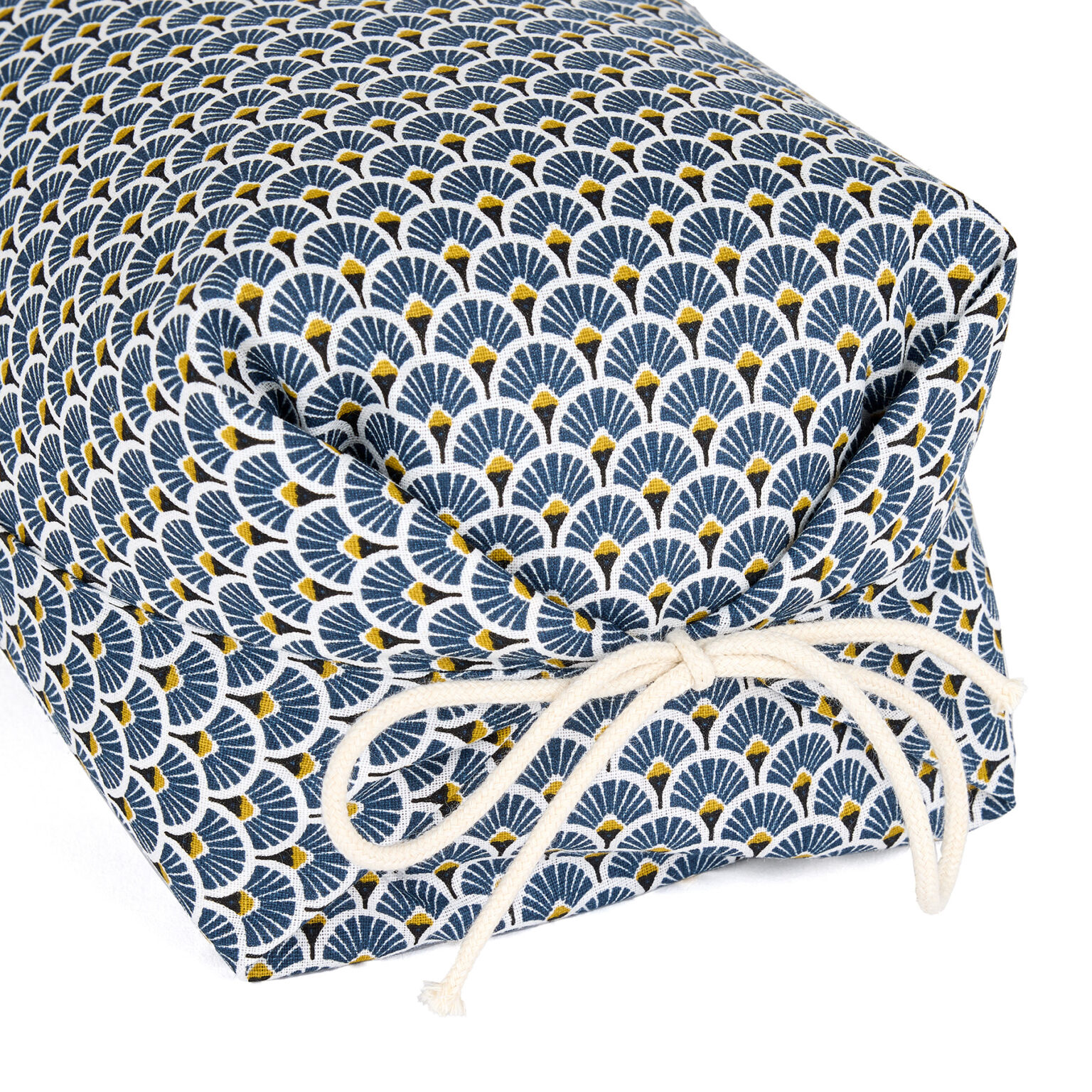 Taie en coton motif Sensu éventails bleu marine pour oreiller japonais ...